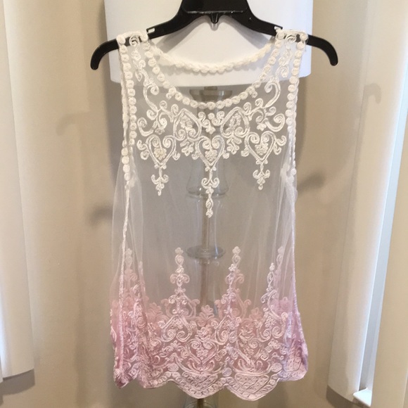 Tops | Embroidered Sheer Top | Poshmark